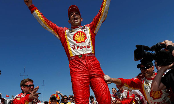 Castroneves starts year with exuberant victory