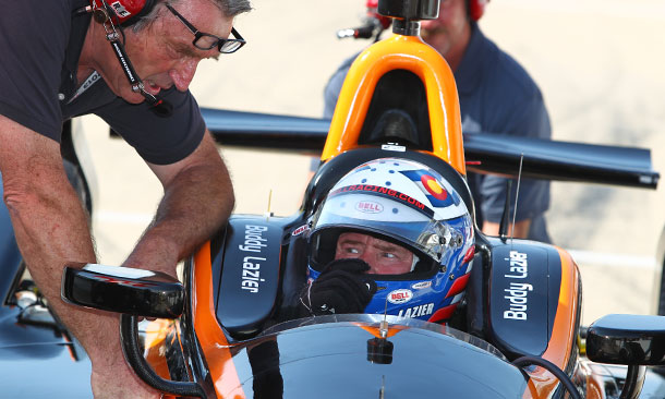 Lazier quickly up to speed on track he knows well