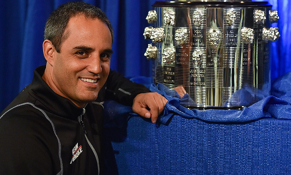 Montoya likes what he sees on Borg-Warner Trophy
